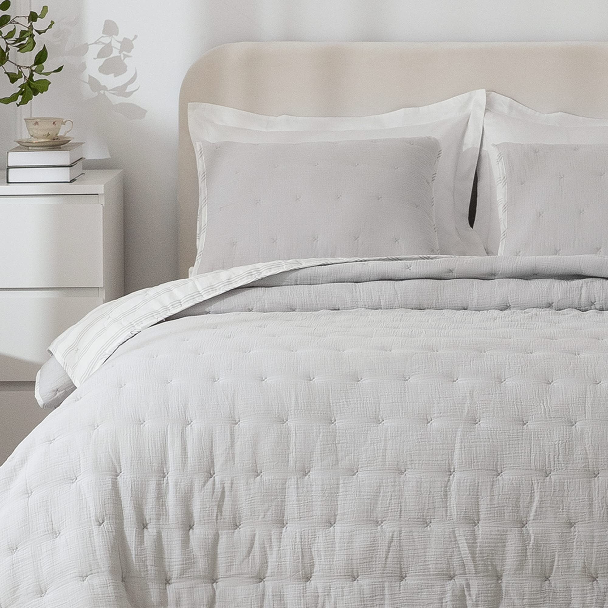 SHALALA NEW YORK Cotton Quilt Set King Size,Reversible Ultra Soft King Quilt Bedding Set,Breathable Lightweight X-Stitching Quilt with 2 Quilted Pillow Shams for All Season(Navy Blue)