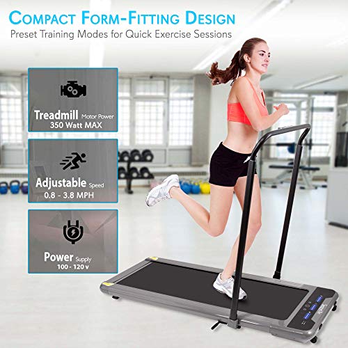 SereneLife Folding Digital Display Electric Treadmill β Fitness Training Cardio Equipment for Home Workouts, Jogging, Walking Exercise β Compact Minimal Profile Running Belt