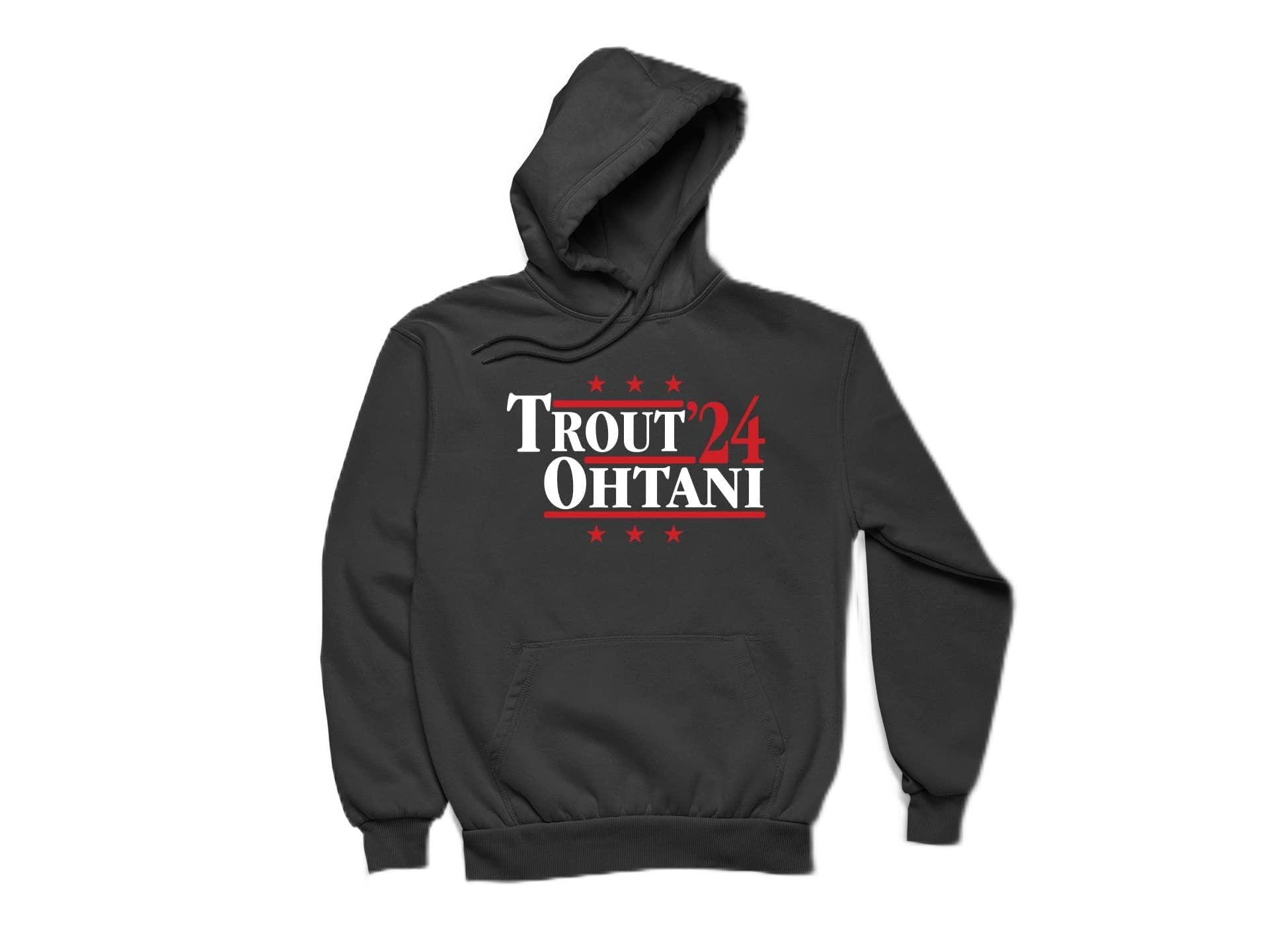 Trout & Shohei '24 - Political Campaign Parody Hoodie - Black - Small