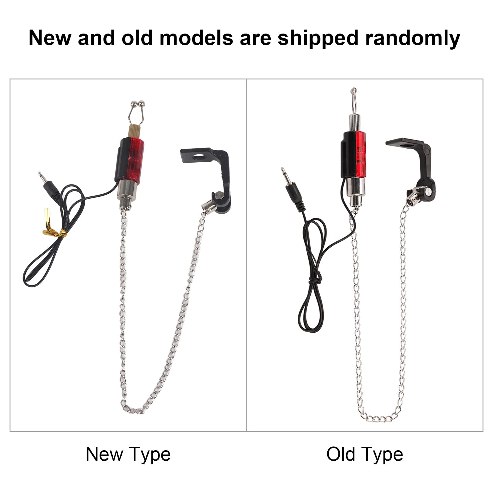 Yeuipea Fishing Tackle Fishing Bite Indicators,Fish Bite Alarm LED Illuminated Indicators Chain Hanger Fishing Tool Tackle Accessory(Red)