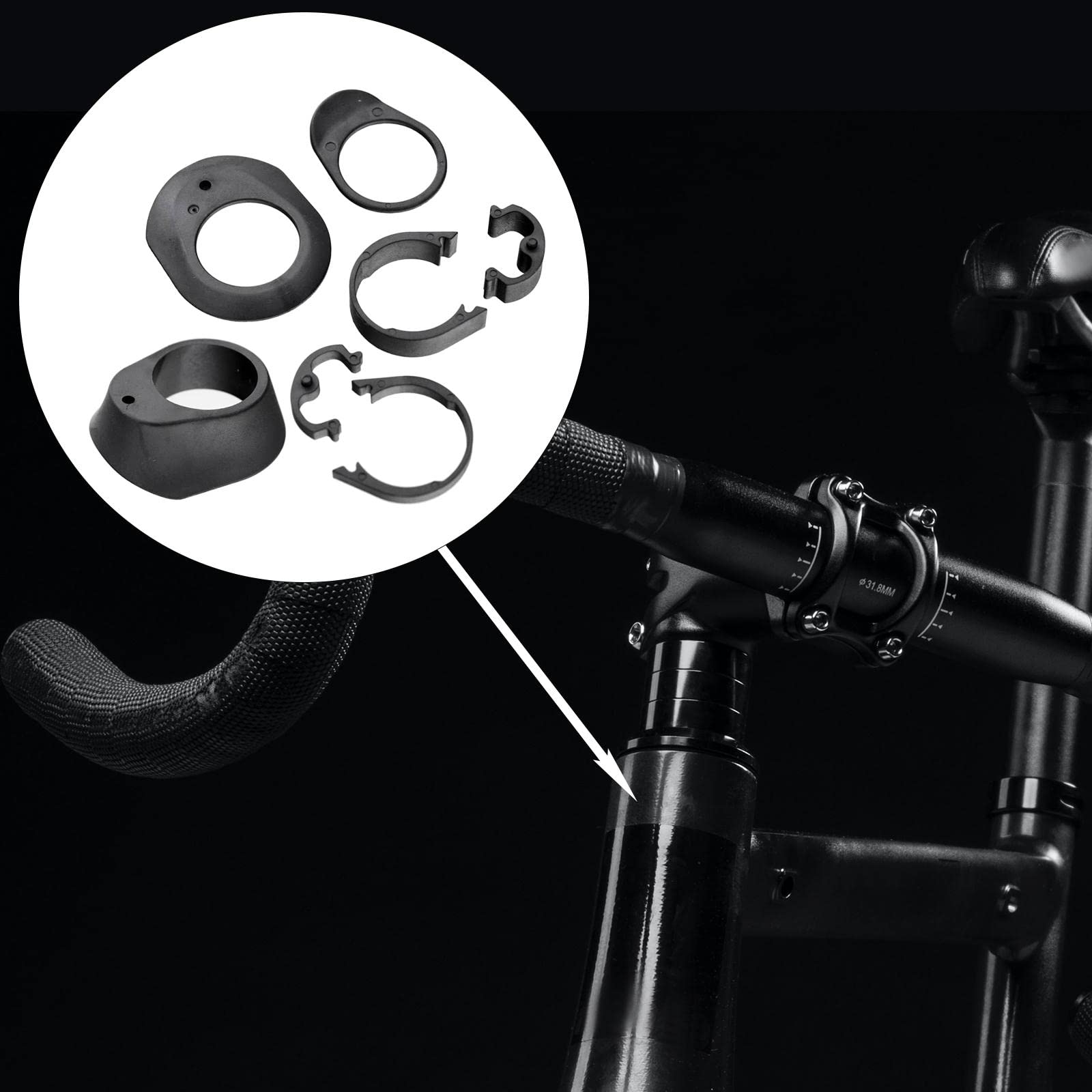 Vaveren Bike Accessories Lightweight Spacers Kit Washer Spacer Handlebar Stem Spacers Handlebar Stem Washer Black for Mountain Bike, Headset Spacer