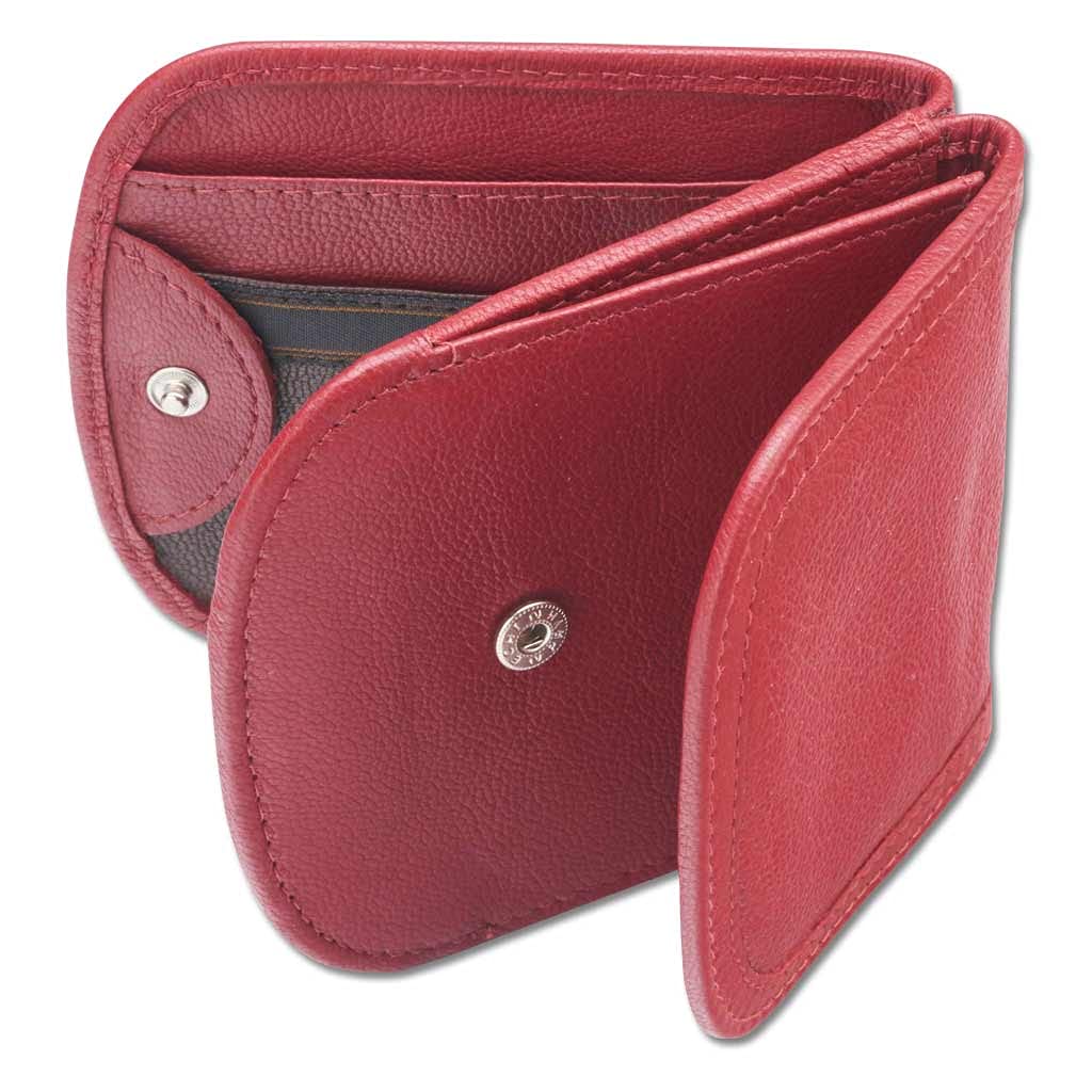 TAXI WALLET® TW03-CRANBERRY - Soft Leather (Red) - Compact, Front Pocket Folding Wallet - For Cards, Coins, Bills, ID (Men & Women)