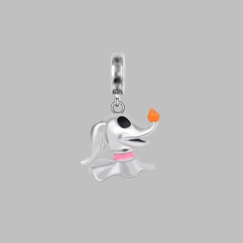 Zero Ghost Dog Dangle Charm for Bracelet or Necklace 925 Sterling Silver