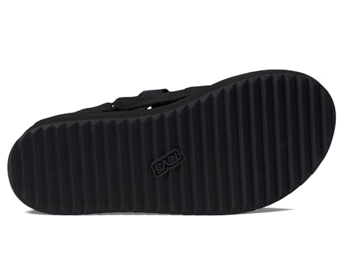 Teva Women's Flatform Mevia Leather Sandal, Black, 8