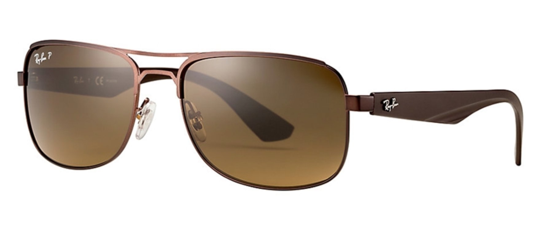 Ray-Ban RB3524-012/83 Sunglasses Matte Brown w/Polarized Brown Lens 57mm