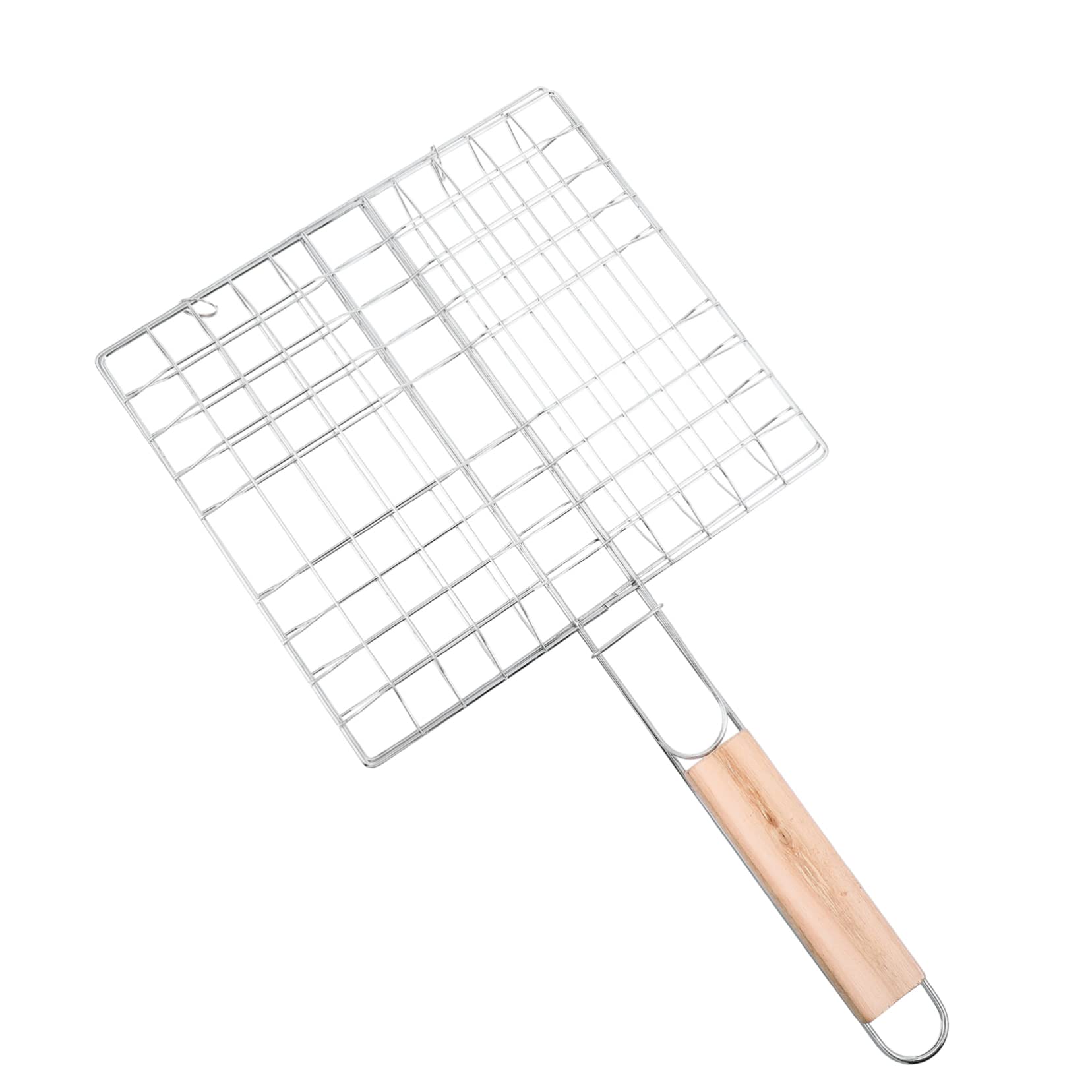 SECFOU 1pc BBQ net Cooking Fish Grill Rack Holder Stainless Steel Grill Grate Cooling Racks Barbeque Grill Grilling Basket Fish Grill Basket Folding Grill Smoker Iron Barbecue Hamburger