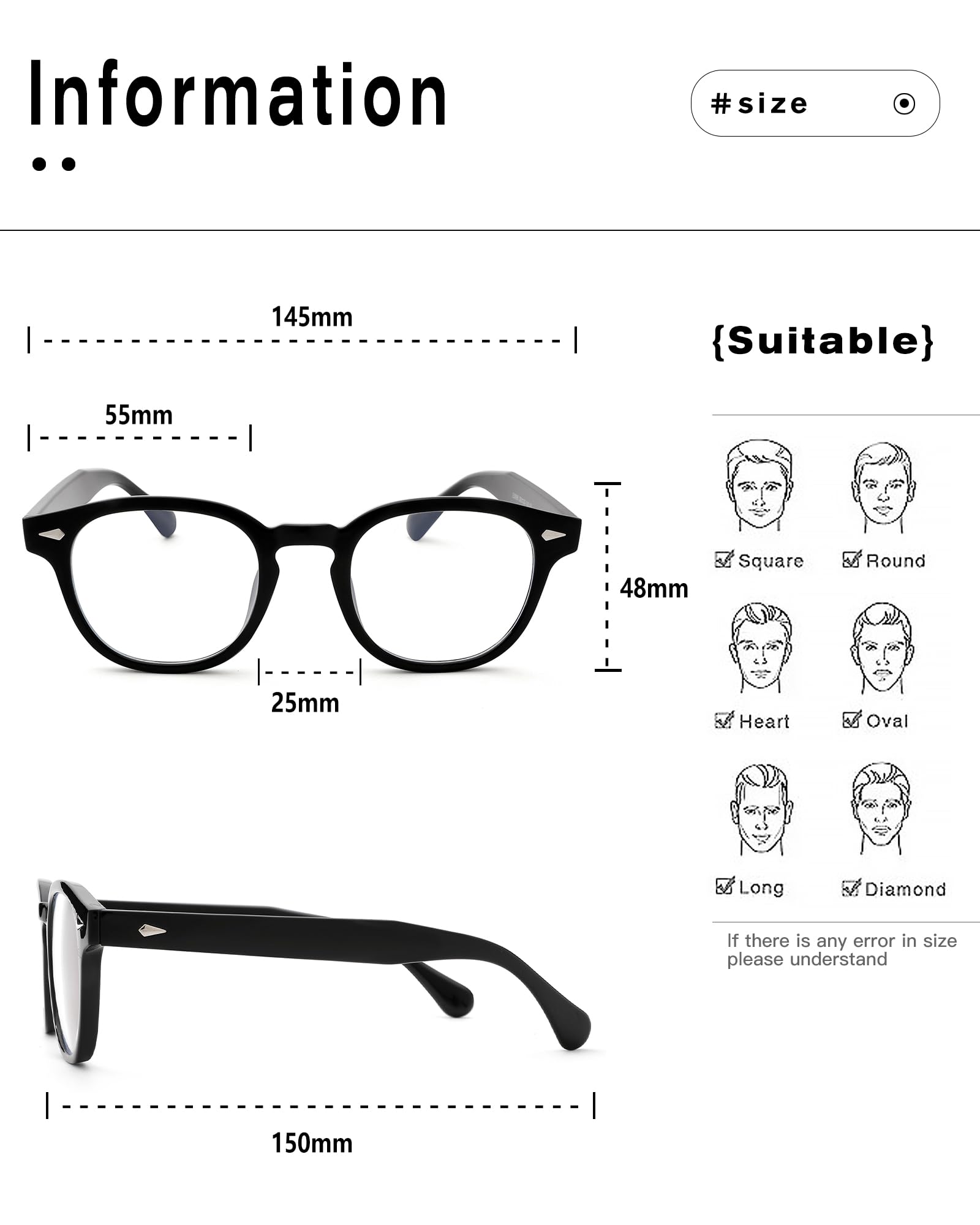 Pro Acme Retro Round Blue Light Glasses for Men Women Fashion UV400 Computer Anti-Blue Glasses Clear Lens 55MM (Translucent White)