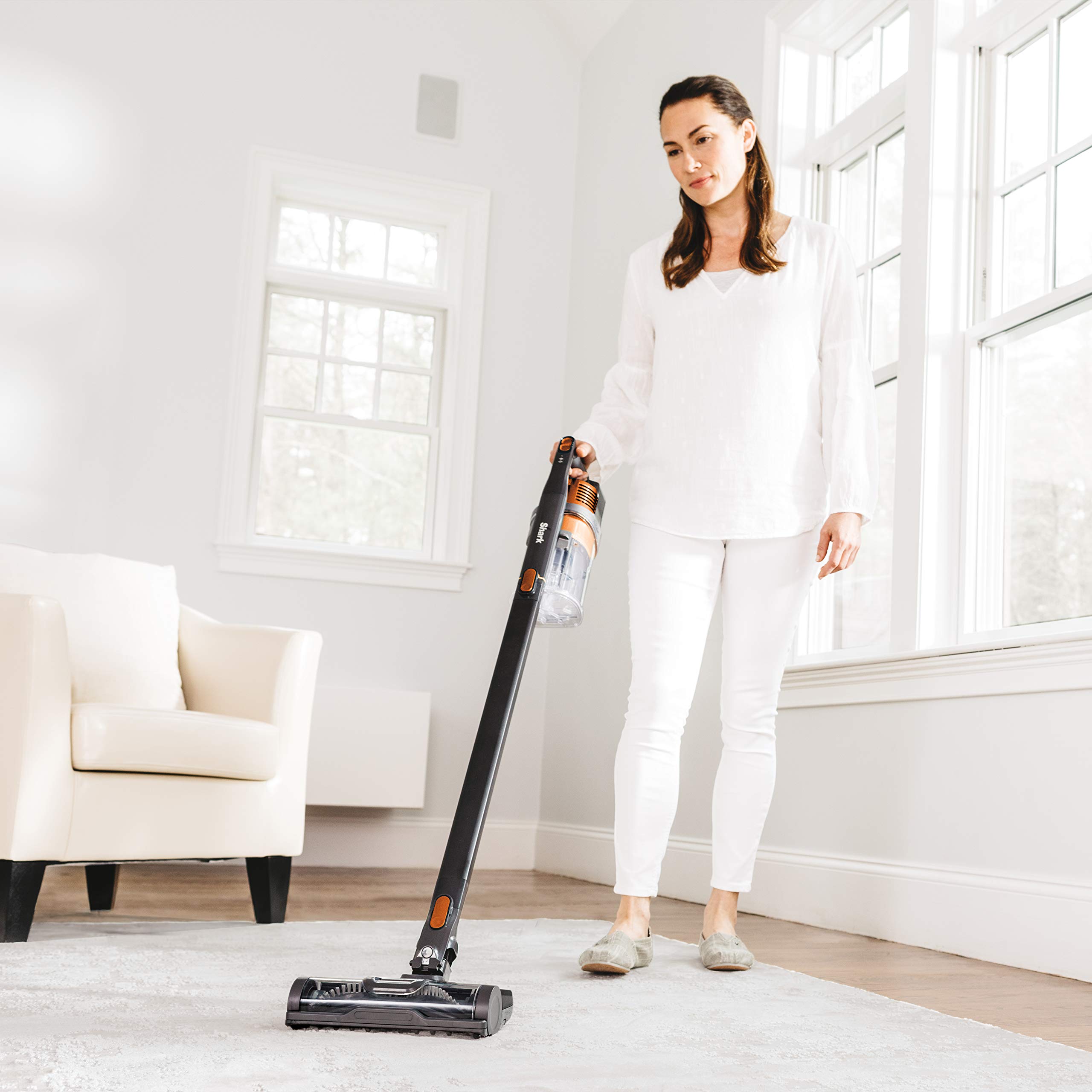 Shark Rocket Lightweight Cordless Stick Vacuum (IX140 Orange) (Renewed)