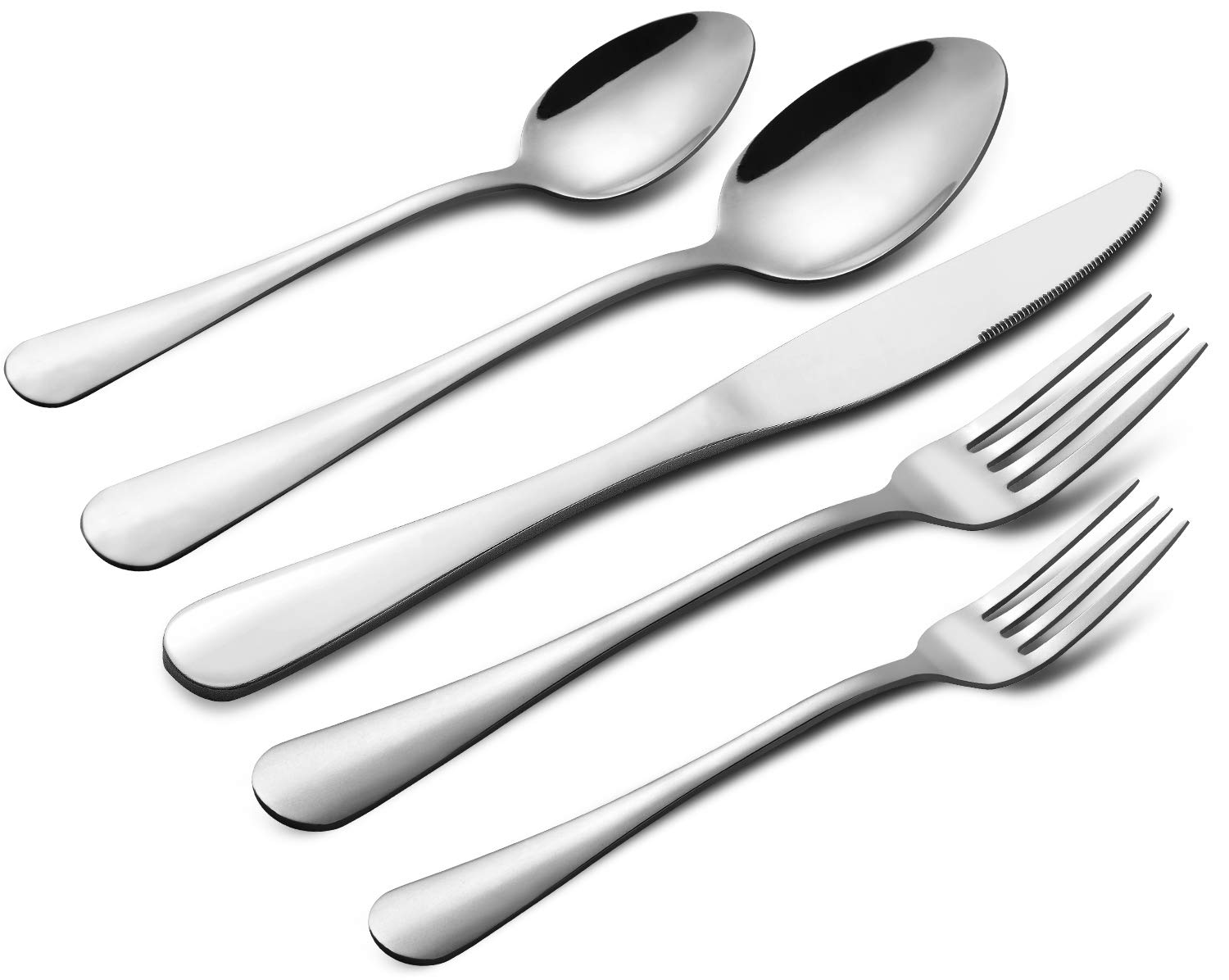 Silverware Set, 60-Piece Flatware Set, Stainless Steel Home Kitchen Hotel Restaurant Tableware Cutlery Set, Service for 12,Include Knife/Fork/Spoon,Mirror polished, Dishwasher Safe