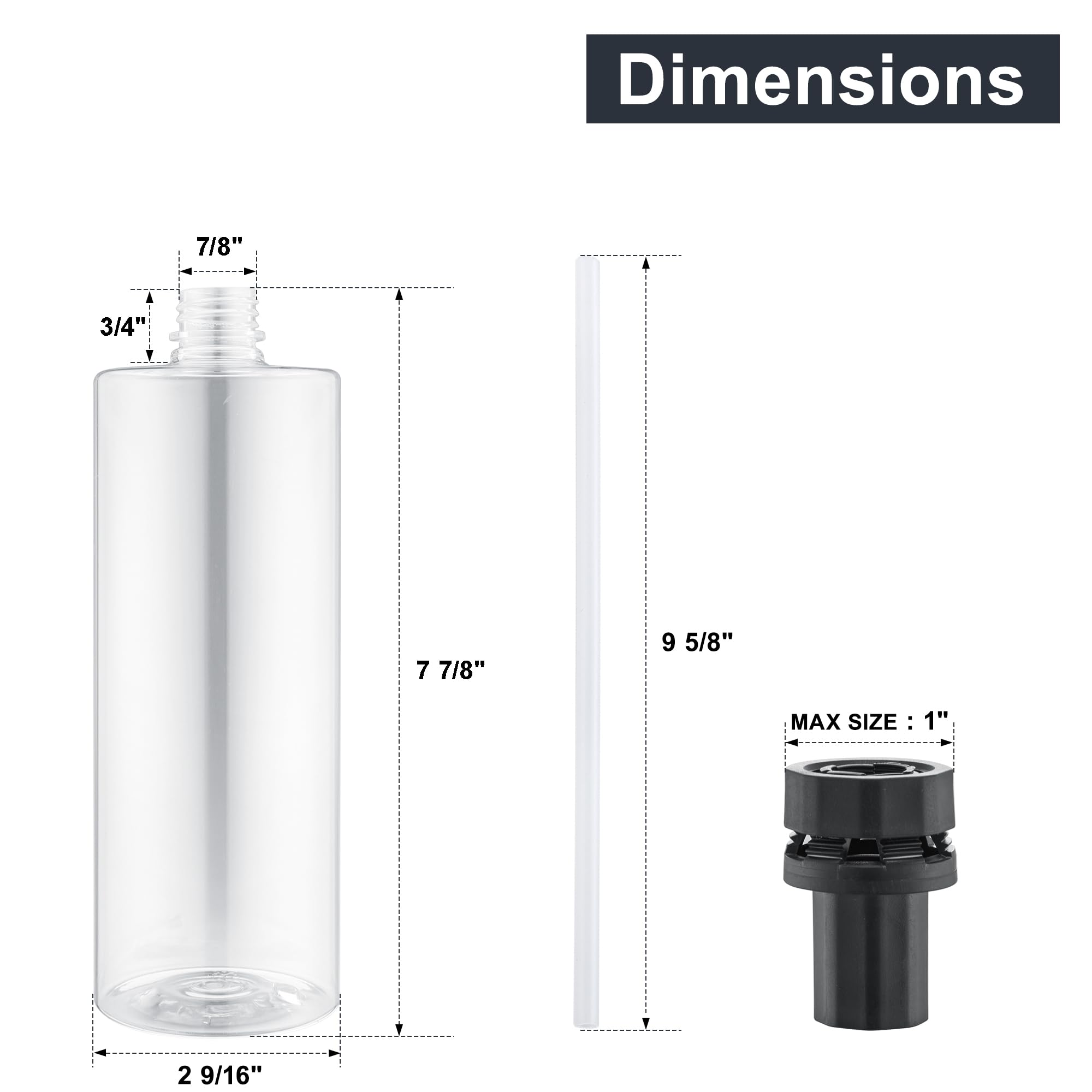 Updated Soap Dispenser Bottle for Kitchen Sink Bottle Replacement (500ML/17oz) DJS-ZYP-DJT-TM