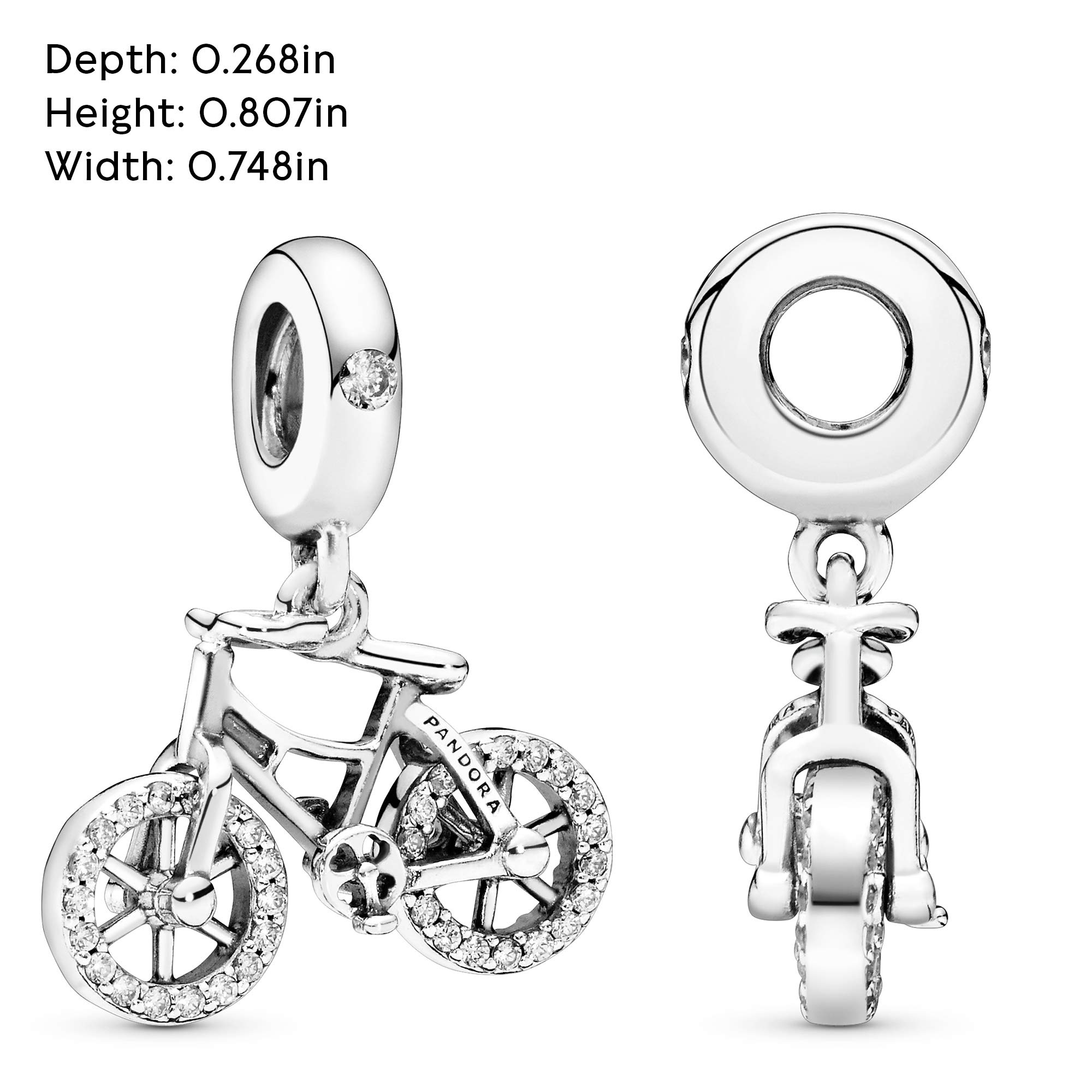Pandora Jewelry Bicycle Dangle Cubic Zirconia Charm in Sterling Silver