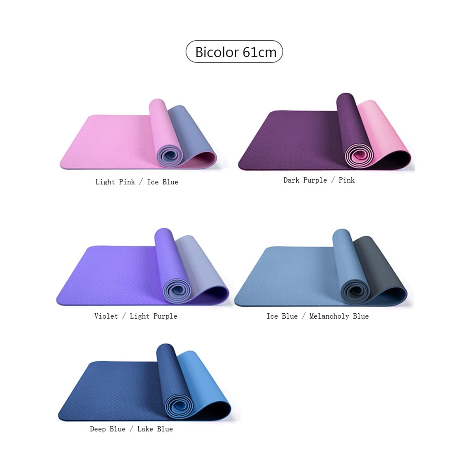 WHYSFX TPE Yoga Mat Bicolor 61/68 Widened Non-Slip Posture Line Yoga Mat (Color : Yellow)