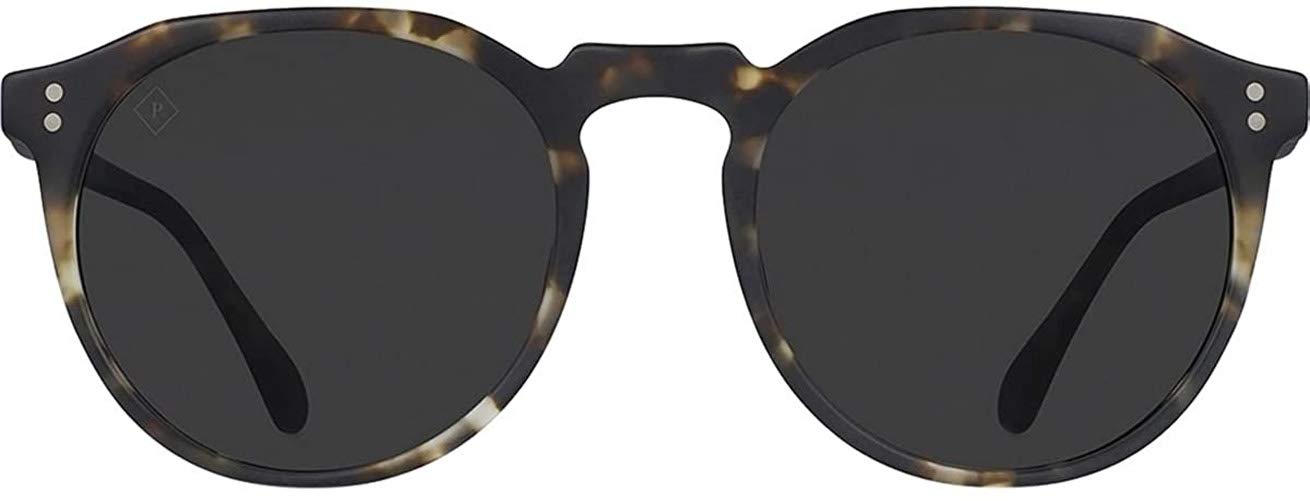 RAEN Ð Remmy Ð Unisex Retro Round Sunglasses UV Protection - Matte Brindle Tortoise / Smoke Polarized Lens (Size 49 MM)
