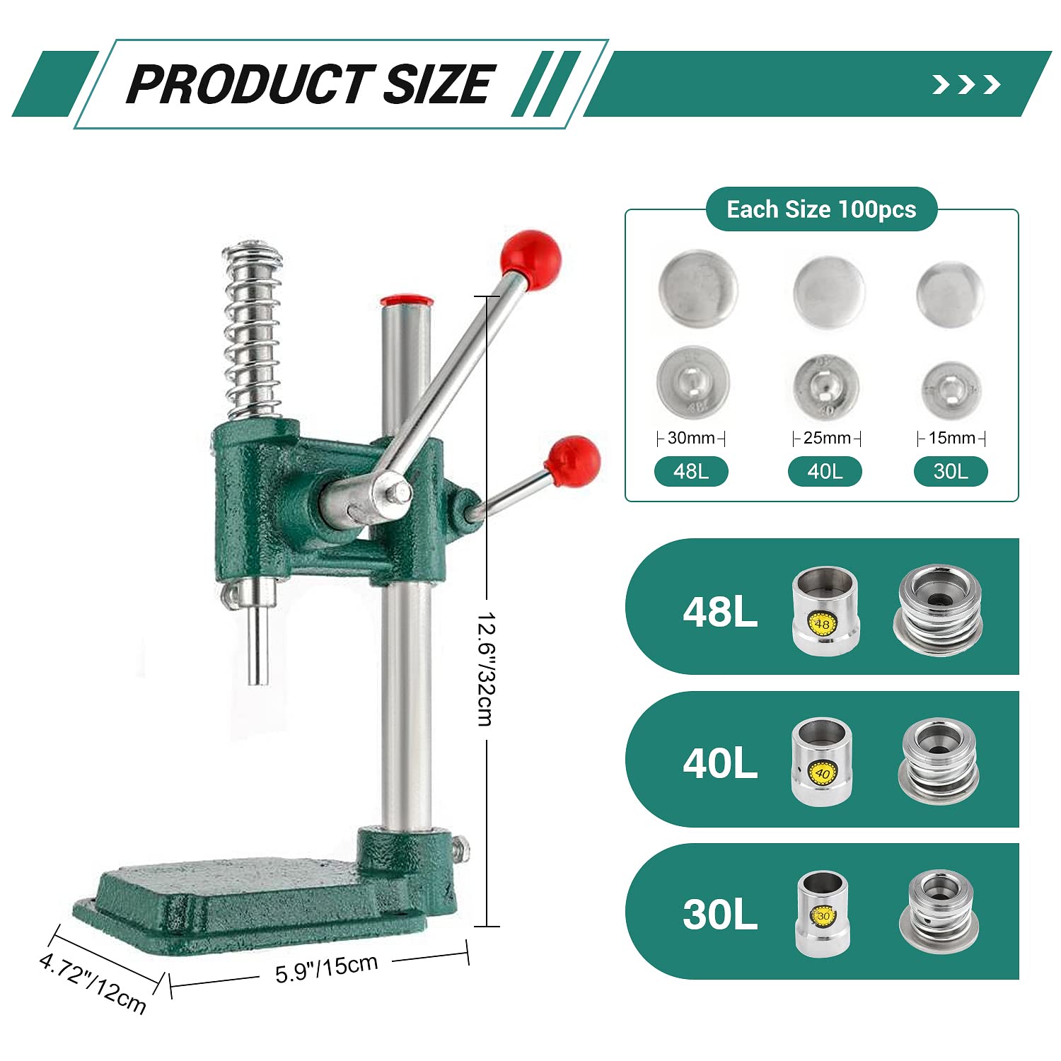 POWLAB Fabric Button Maker Machine,Button Maker Handmade Fabric Covered Button DIY Tool