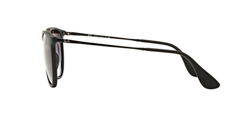 Ray-Ban RB4171F Erika Low Bridge Fit Round Sunglasses, Rubber Black/Light Grey Gradient Dark Grey, 54 mm