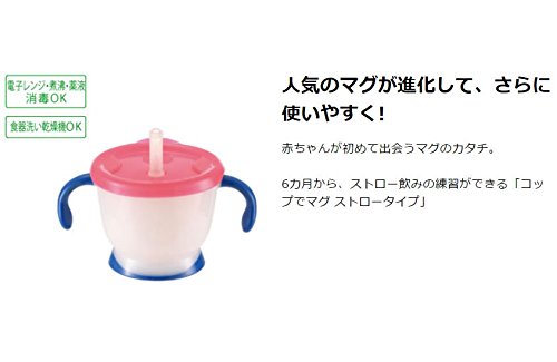 Richell Aqulea straw mug Navy Blue 190ml