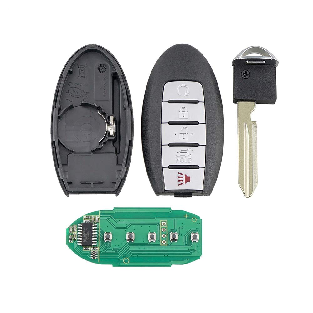 TG Auto 5 Buttons Smart Key Proximity Keyless Entry Remote Fob For 2017 2018 Nissan Rogue FCC ID : KR5S180144106 P/N : S180144110