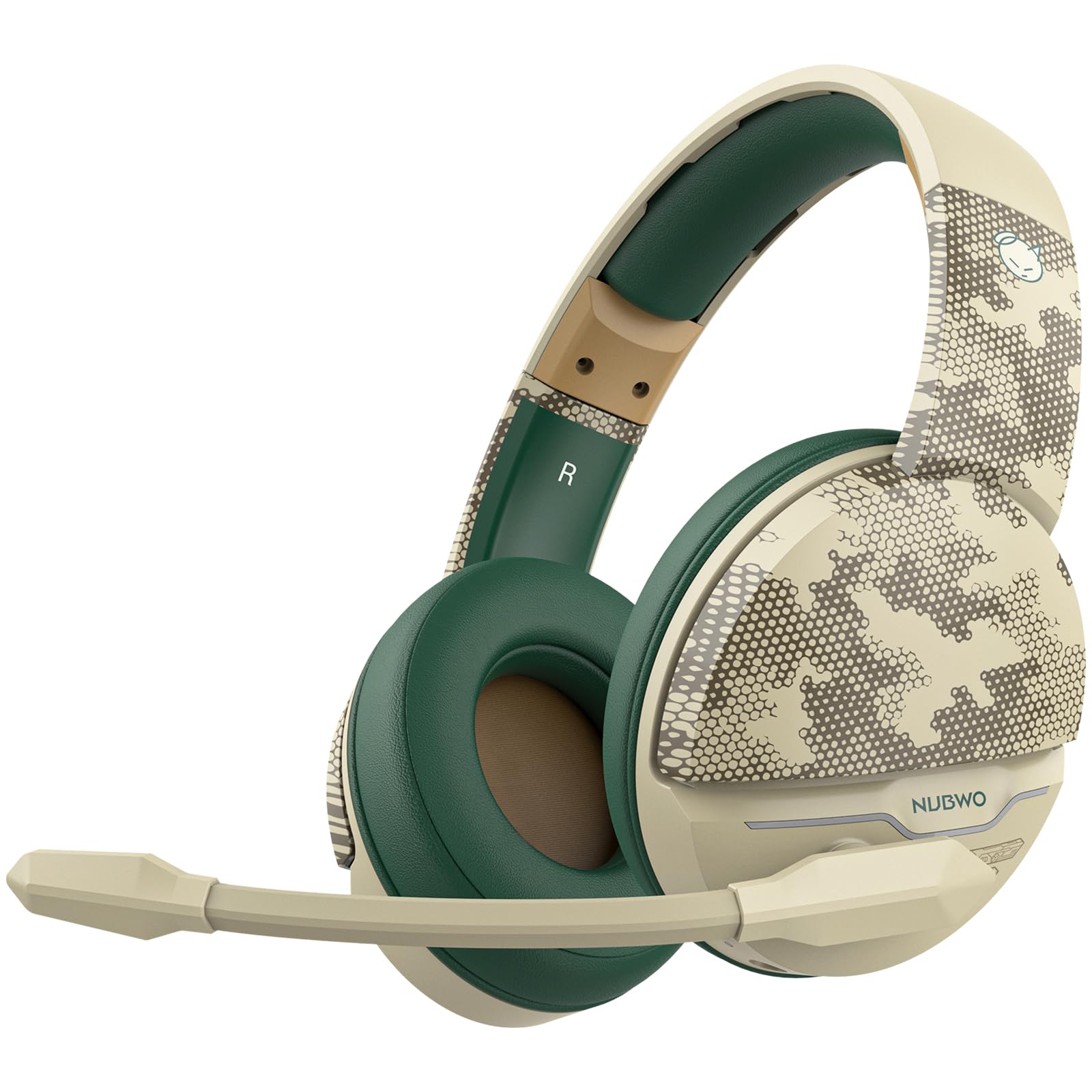 NUBWO G08 Wireless Gaming Headset with Crystal-Clear Microphone for PS5, PS4, PC, and Switch, 100-Hr Battery, Ergonomic Design (White)