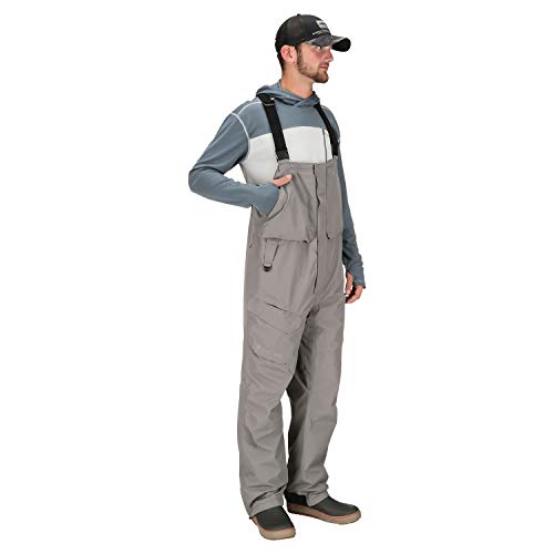 Simms Challenger Waterproof Bibs for Men - Durable Rain Gear and Work Bib for Fishing, Hunting, Snowmobiling, and More - (Raven, XX-Large)