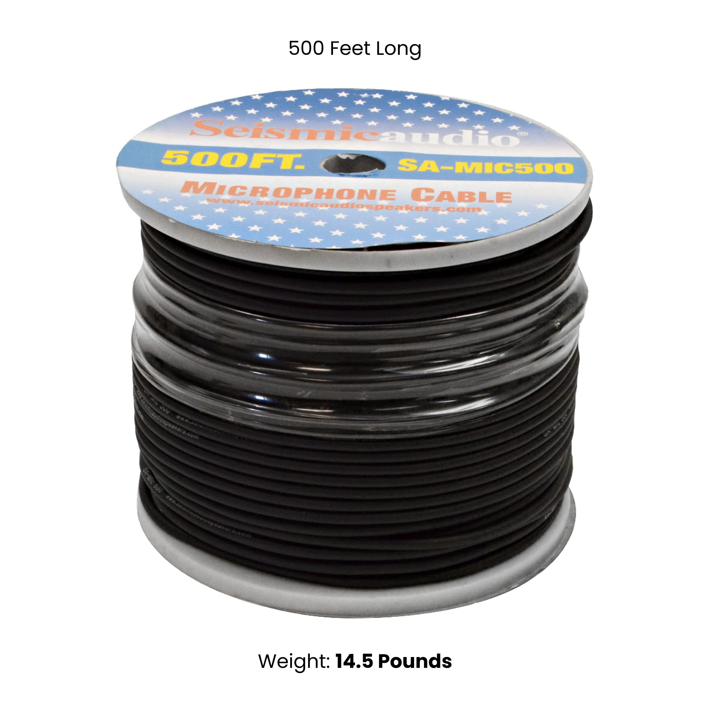 Seismic Audio Speakers Microphone Cable, Build Your Own Mic Cable, Spool of 500 Feet Cable