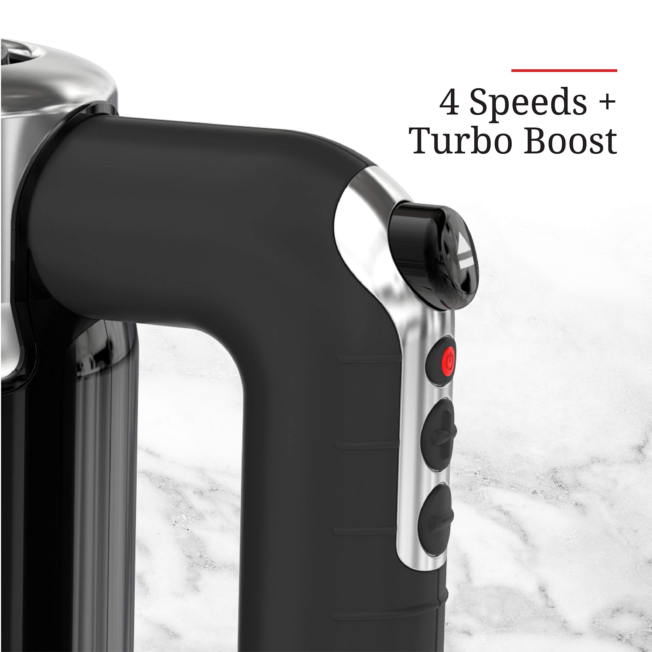 Russell Hobbs MX3100RDR Retro Style Hand Mixer, 4 Speeds + Turbo Boost, Black