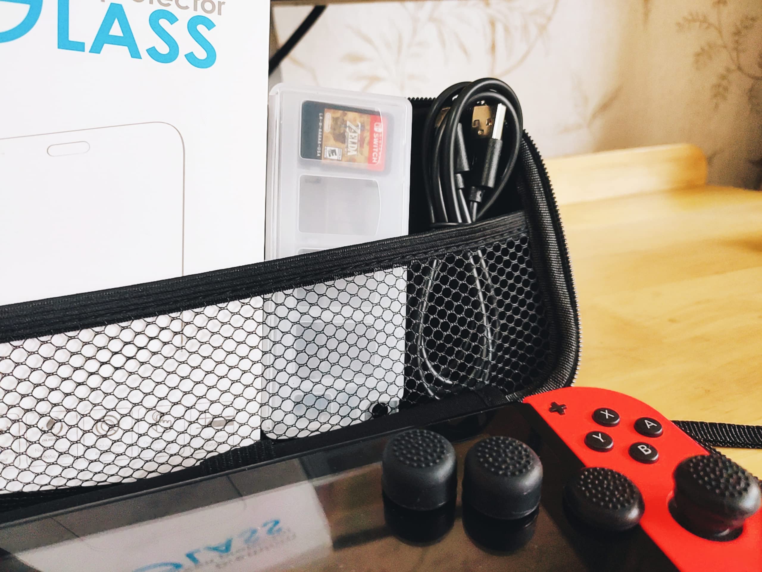Switch carrying case Accessories Bundle for Switch OLED Protective Hard Shell Travel Carrying Case Pouch for Switch Console & Accessories-Good Gift for Switch (BLACK)