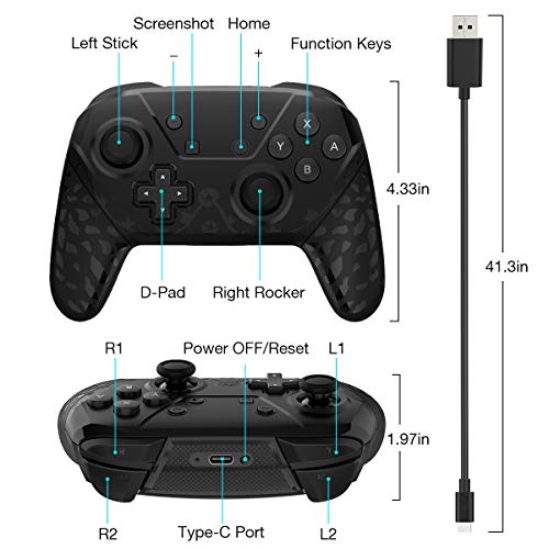 Switch Controller for Switch/Switch Lite, YAEYE Switch pro Gamepad Joystick with NFC, Wake-up, Dual Shock, Gyro Axis and Motion Control Support Screenshot Functions