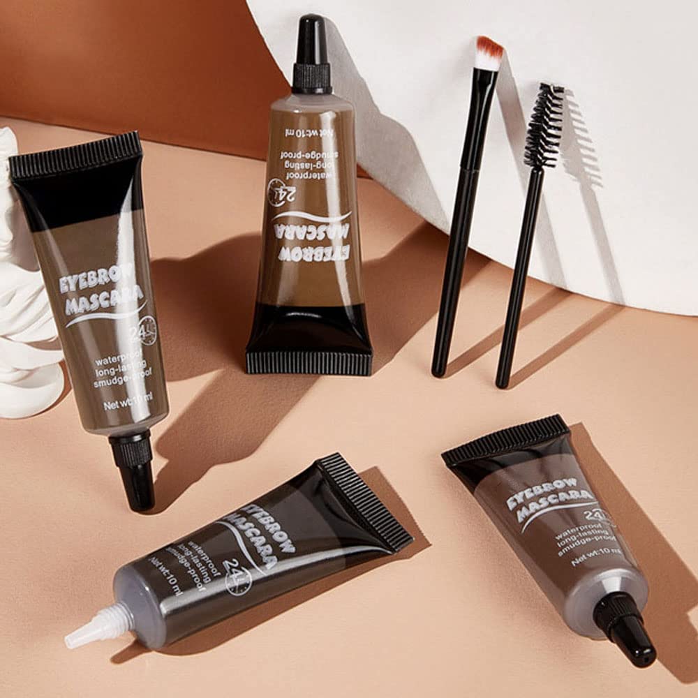 Tinted Thickening Eyebrow Mascara with Two Eyebrow Brushes,Brow Fast Sculpt,Waterproof,Transfer-proof,Eyebrow Tinting Kit- Cruelty Free - Light Medium Brown (2 Pack) (01 Brown)