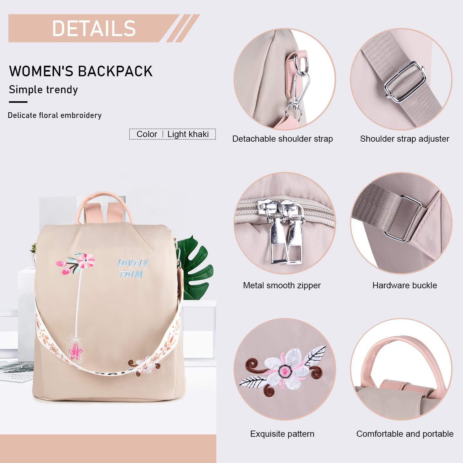 Ynport Women Anti-theft Backpack Purse Black Travel Backpack Water Resistant Shoulder Bag Handbags