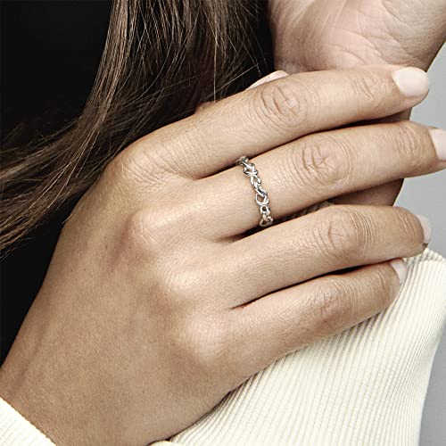 Pandora Knotted Hearts Ring - Symbol of Unbreakable Love - Promise Ring for Women - Layering or Stackable Ring - Gift for Her - Sterling Silver - Size 7.5
