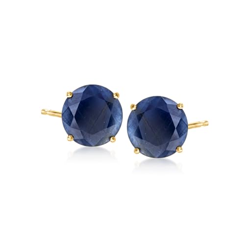 Ross-Simons 7.00 ct. t.w. Sapphire Stud Earrings in 14kt Yellow Gold