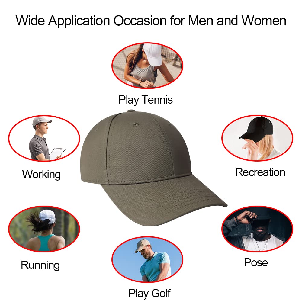 YNWPJH Cotton Adjustable Unisex Baseball Cap Adult Trucker Hat for Running Workouts and Outdoor Activities (Military Green)