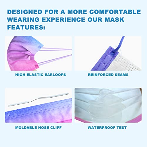 Sheal 100pcs Breathable Fashion Individually Packaged Face Маsκ Disposable 3-layers Protective Earloop For Adult (Color Contrast)