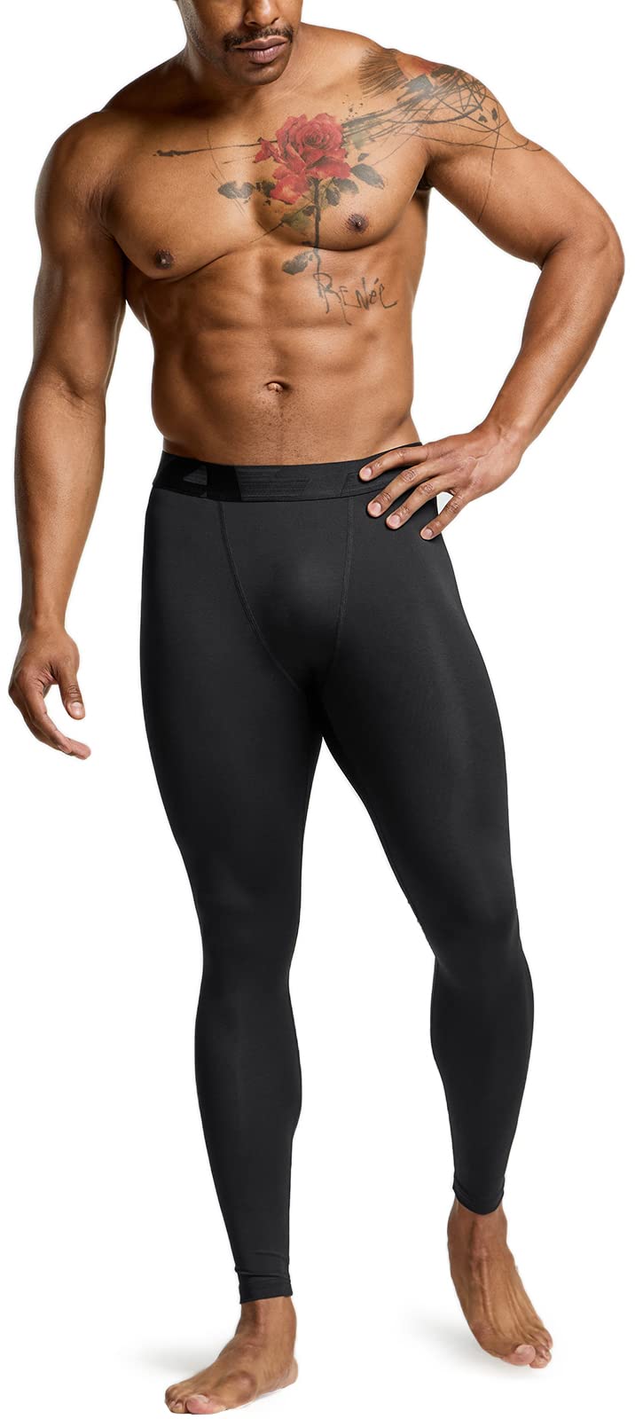 TSLA Men's Compression Pants, Cool Dry Athletic Workout Running Tights Leggings with Pocket/Non-Pocket, Hyper Control Pants Black, Medium