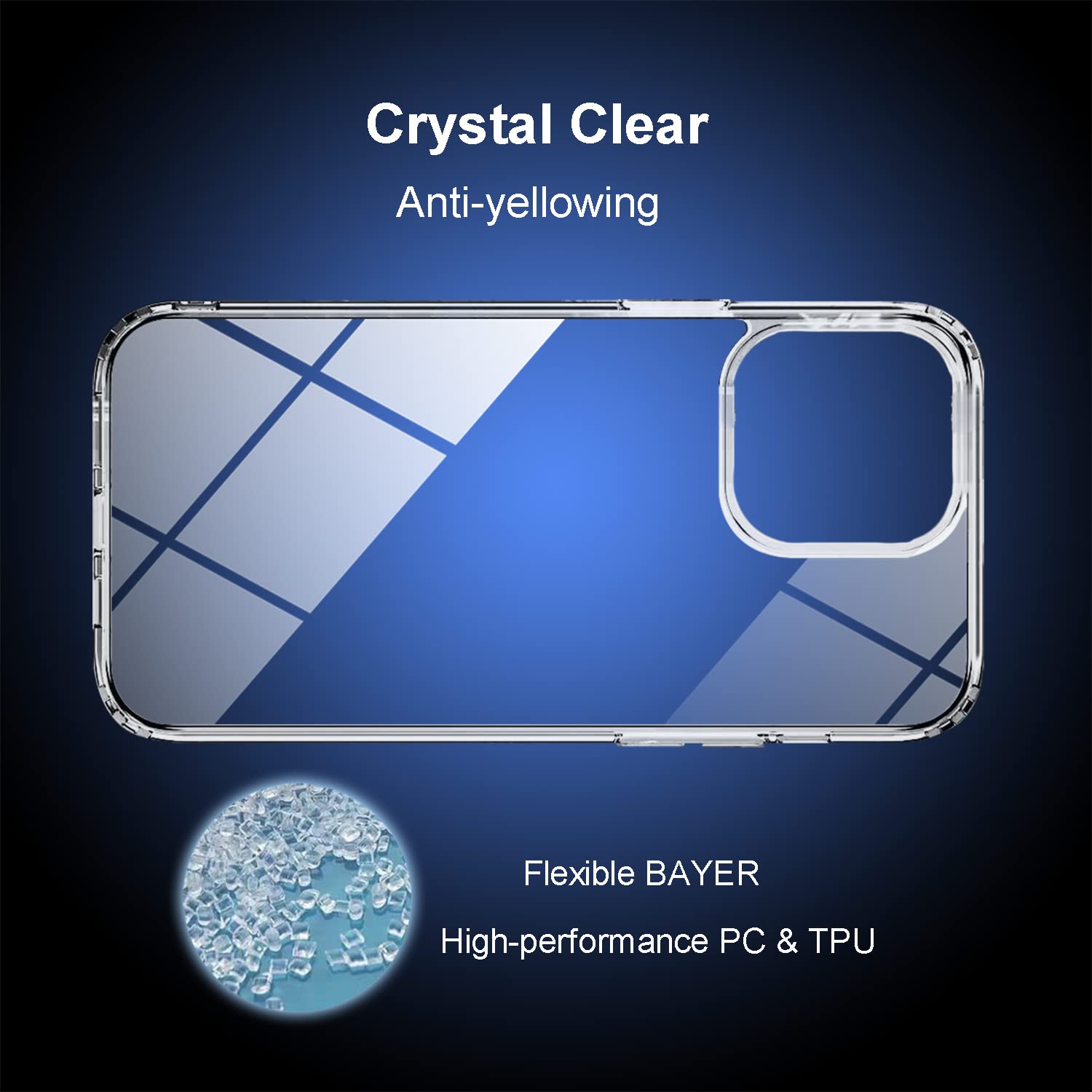 TENOC Phone Case Compatible with iPhone 12 Mini, Clear Case Non-Yellowing Protective Bumper Hard Back Cover for 5.4 Inch