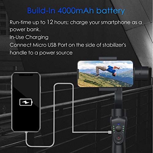 Upgraded Version of 3-axis Handheld Gimbal stabilizer with Focus and Zoom Function, Suitable for Smartphone Action Cameras (Color : Option 3)