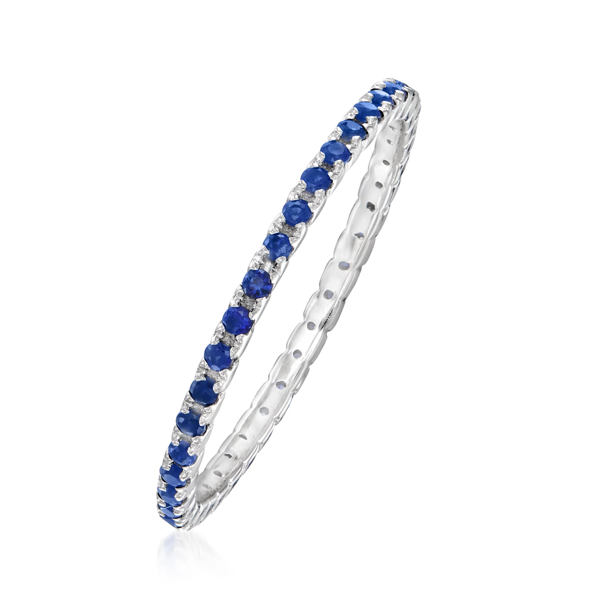 Ross-Simons 0.36 ct. t.w. Sapphire Eternity Band in 14kt White Gold. Size 8