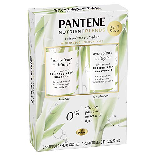 Pantene Nutrient Blends Hair Volume Multiplier with Bamboo Shampoo and Conditioner Dual Pack For Fine Hair
