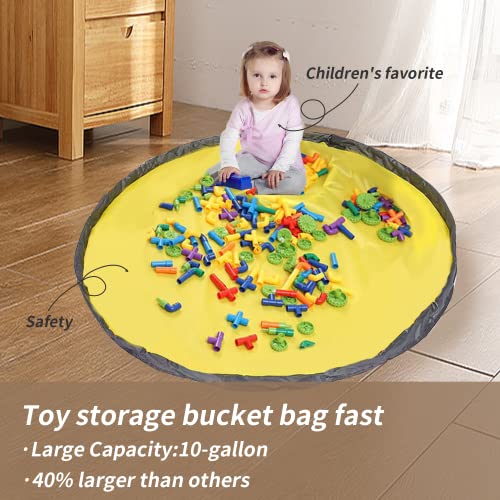 TYUI SlideAway Toy Storage Organizer & Play Mat·-Drawstring Playmat Play Mat-Building Bricks Toy Storage Organizer - Tidy with Ease-Toy Basket toy storage bags for Toy Bricks