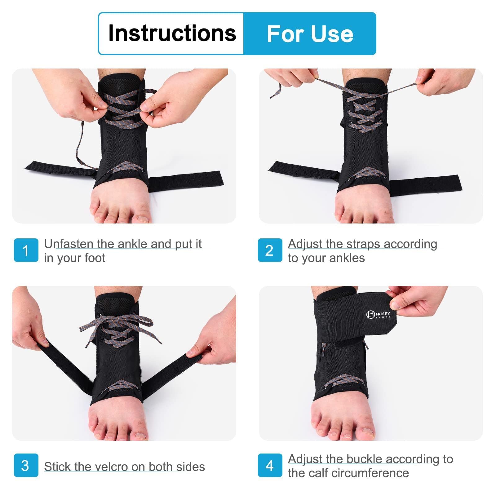 vercarnon Ankle braces [𝟮𝟬𝟮𝟮 𝙐𝙥𝙜𝙧𝙖𝙙𝙚] Lace Up ankle brace for Men & Women Ankle Stabilizer support for Basketball,Running, Volleyball, Injury Recovery, Achilles, Tendon
