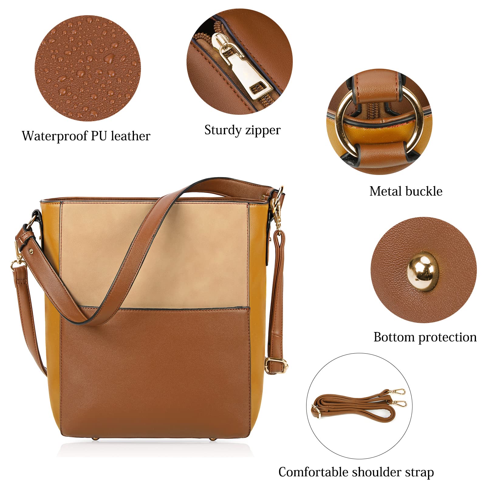 Women Handbags Tote Bag Vegan Leather Large Shoulder Bag Top Handle Satchel Purses for School Work Travel