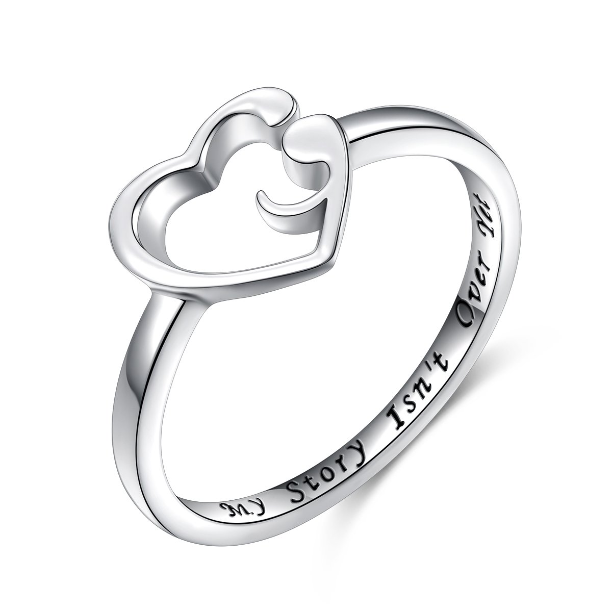 S925 Sterling Silver My Story Isn't Over Yet Semicolon Ring Size 6 7 8 (9)