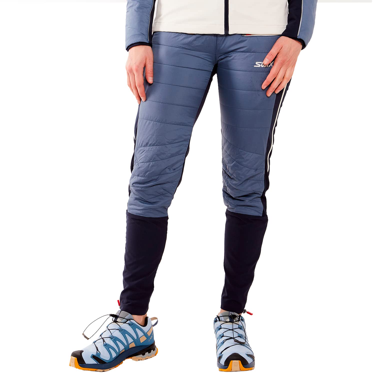 Swix Women's Horizon Ventilated Windproof Water-Resistant Insulated Winter Training Pants, Blue Sea, Large