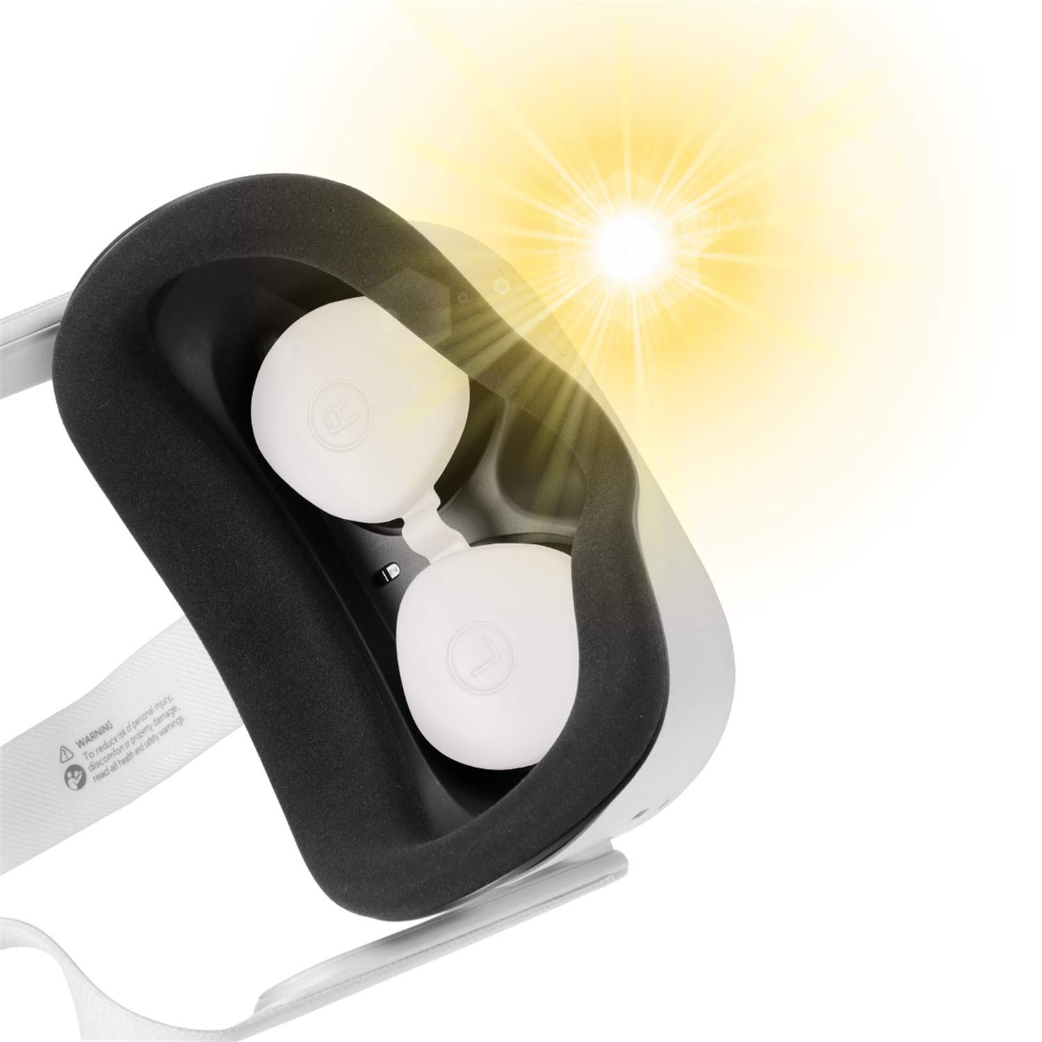 Silicone Covers Sets 3 pcs for Oculus Quest 2 - Face Pad Mask & Lens Cover Caps & Soft VR Shell Case Protected,Sweatproof Lightproof Anti-Leakag Designed by X-Super Home (White)