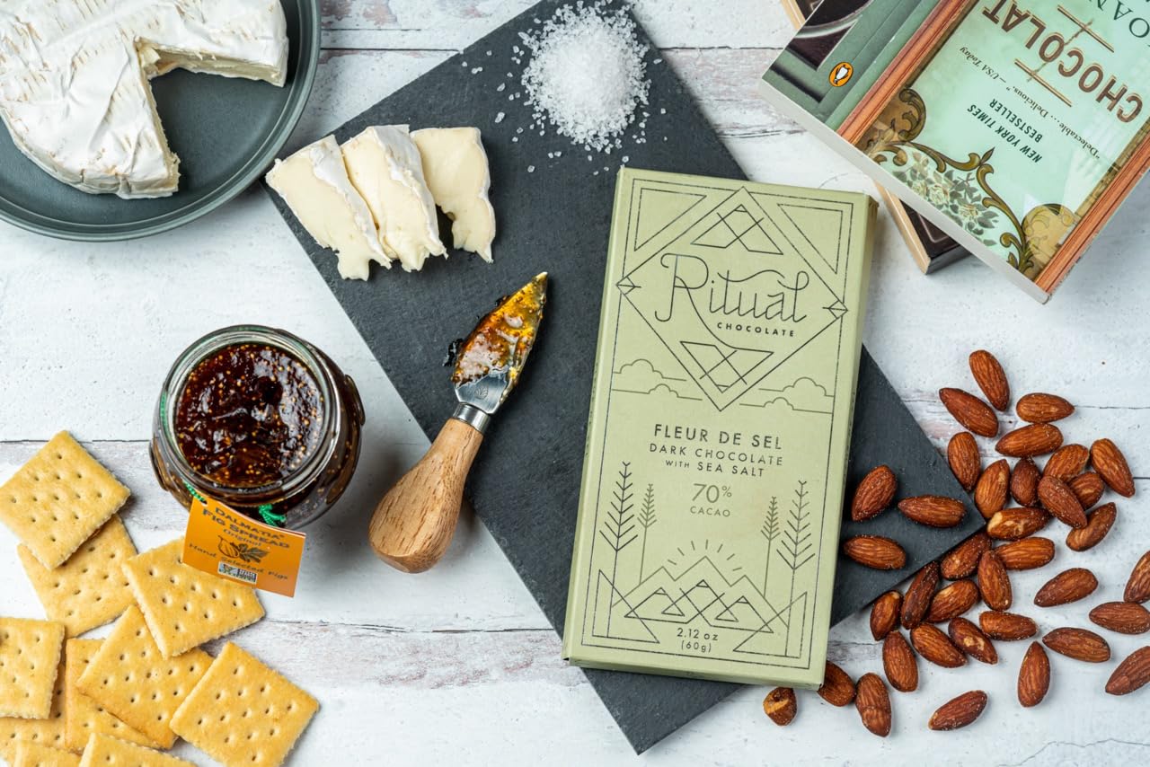 Ritual Dark Chocolate Bar, Fleur De Sel 70% Cacao, Notes of Strawberries, Fudge & Sea Salt, 2.12 oz