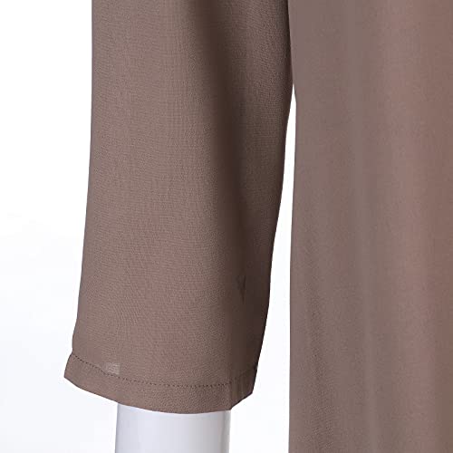 Women Maxi Dress Cotton Linen Loose Button Down Shirt Dress Turn-Down Neck Pockets Solid Color Long Dress