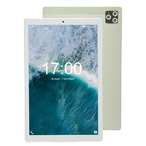 UPQRSG Tablet 10 Inch for 11, 2.4G 5G Dual Band WiFi Octa Core CPU with 6000Mah Batterry, 3GB RAM 64GB ROM Dual SIM 1080P HD IPS Screen Green Tablet 100β240V(US)