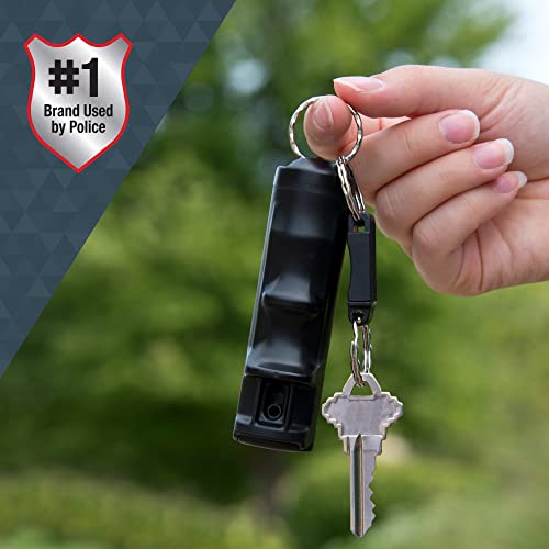 SABRE Fast Flip Top Pepper Gel Keychain with Quick Release for Easy Access, Gel is Safer, Maximum Police Strength Pepper Spray in Gel Stream, Easier to Use with Finger Grip for Accurate Aim
