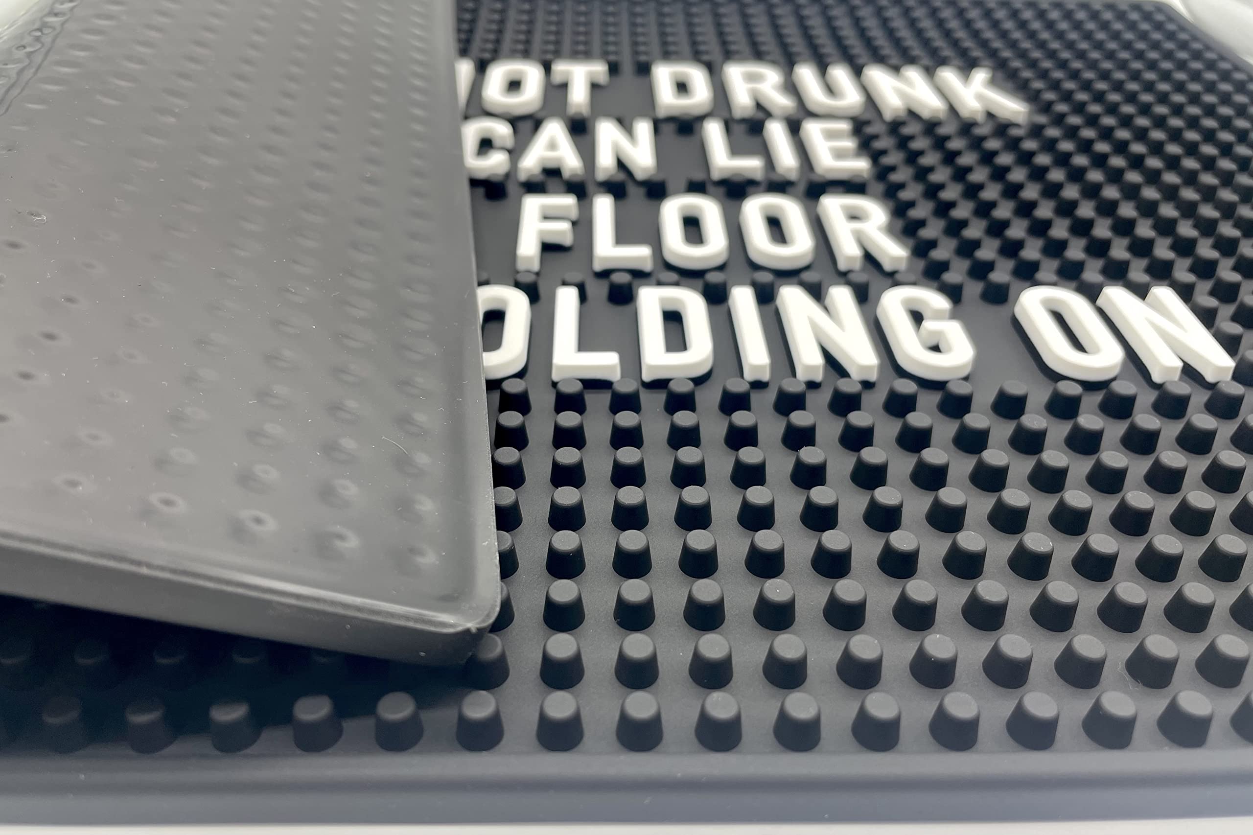 You're Not Drunk If You Can Lie On The Floor Without Holding On 17.7" x 11.8" Funny Bar Spill Mat Rail Countertop Accessory Home Pub Decor Slip Resistant for Craft Brewery Kitchen Cafe and Restaurant