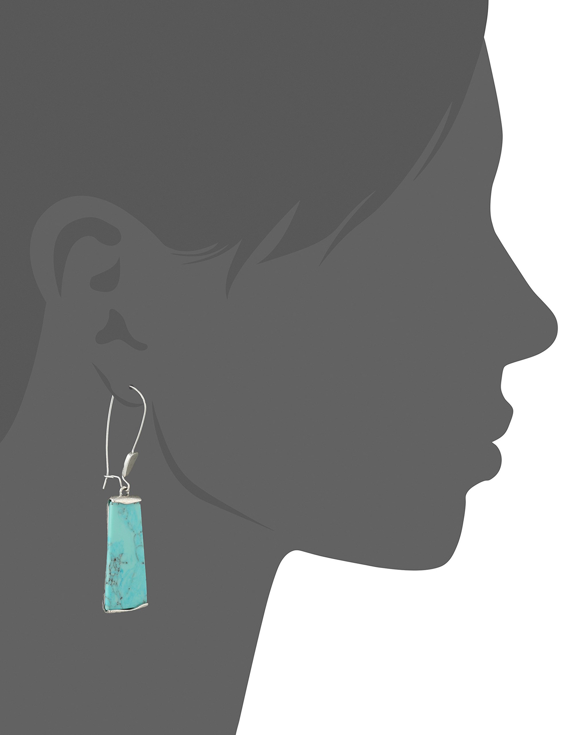 Robert Lee Morris Soho Womens Turquoise Geometric Stone Dangle Earrings, Turquoise/Silver 4